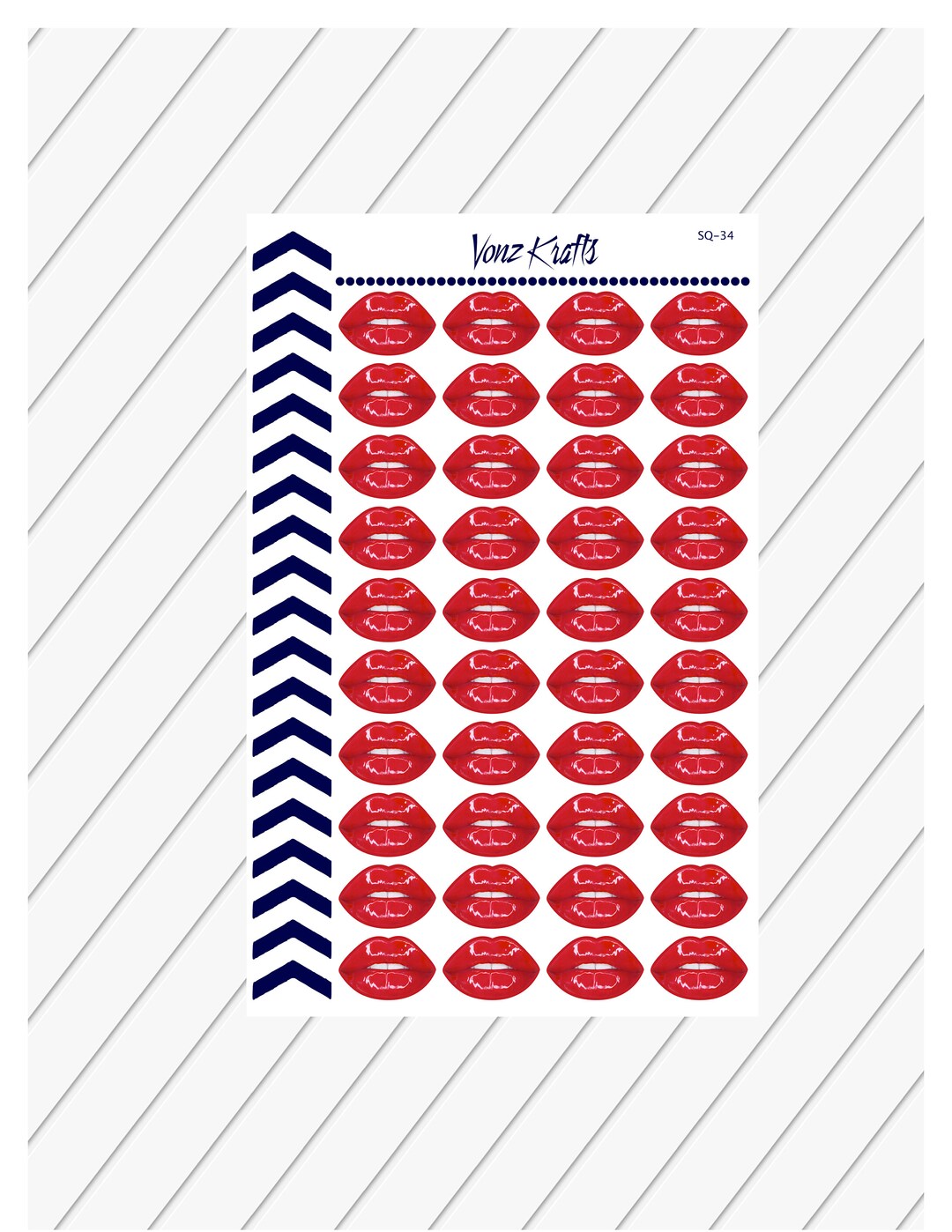 40 Red Lips Stickers, Planner Stickers, Envelope Seal, Wedding Stickers ...