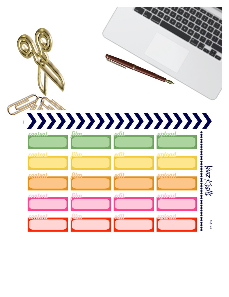 Vlogger Video Stickers Video Editing Stickers Content | Etsy