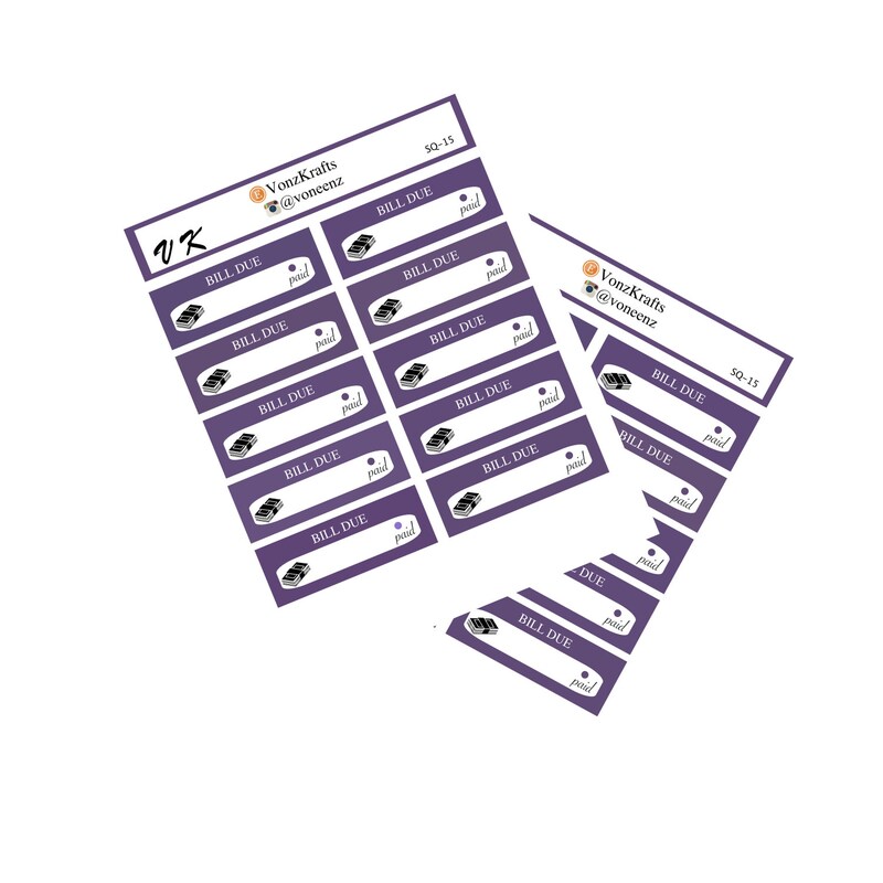 Bill Pay Stickers - Etsy