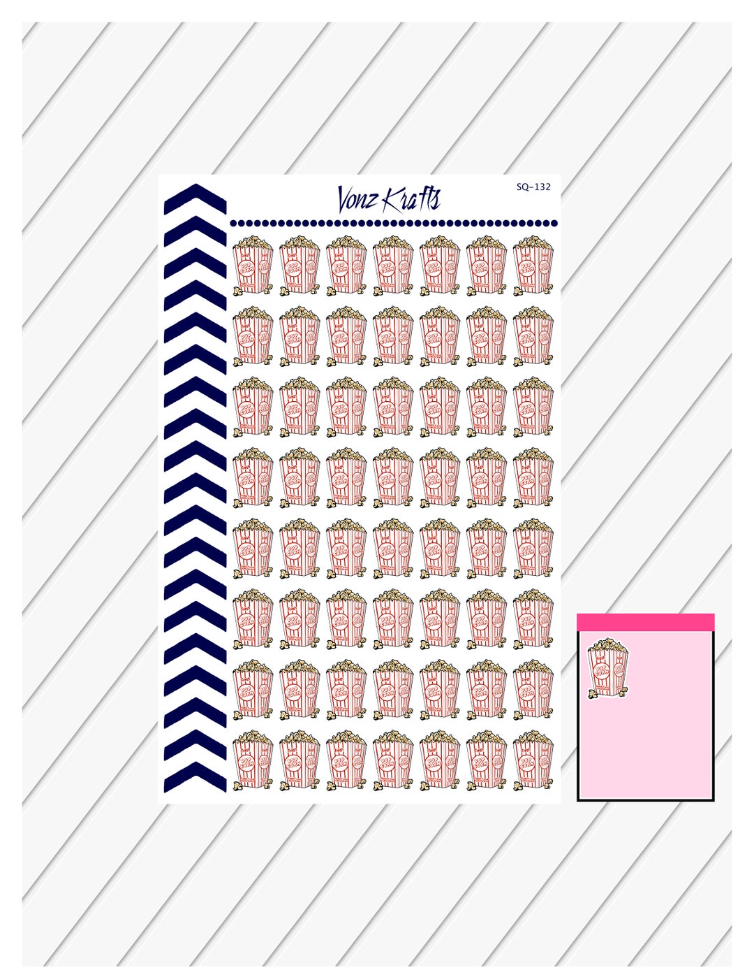 Popcorn Stickers, Movie Night Stickers, Cinema Stickers, Movie Review ...