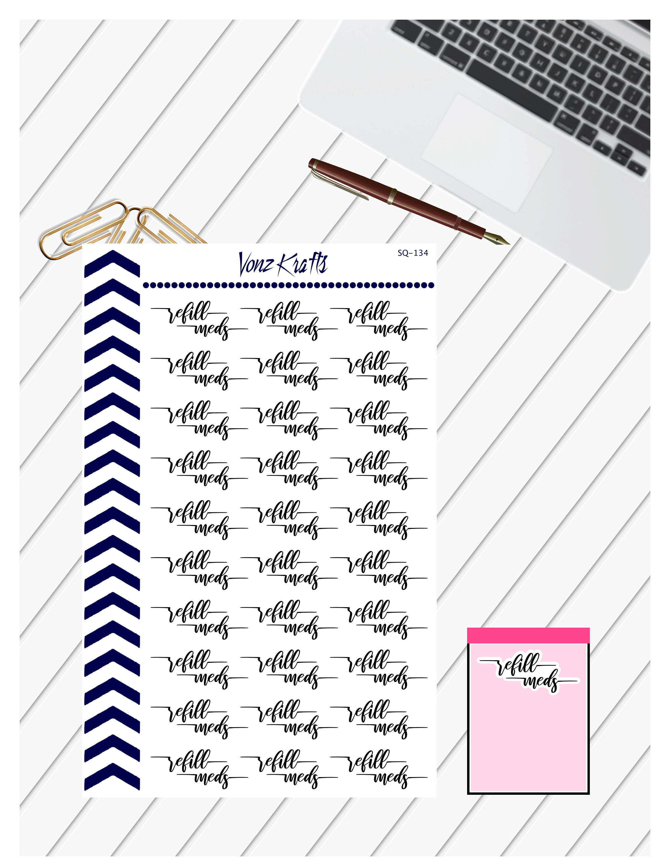 Refill Meds Script Stickers Prescription Planner Stickers - Etsy