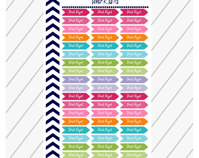 Don't Forget Planner Stickers, Reminder Stickers, Important Stickers ...