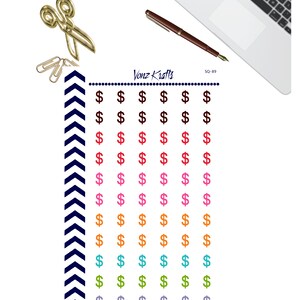 Money Sign Planner Stickers, Euro Sign Stickers, Payday Planner ...
