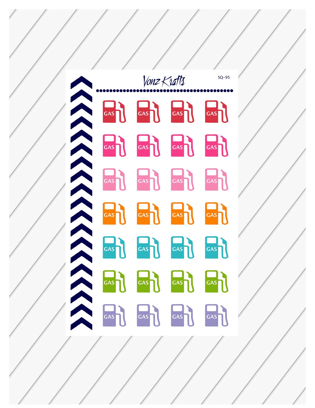 Gasoline Planner Stickers, Gas Pump Stickers, Fuel Gas Planner Stickers ...