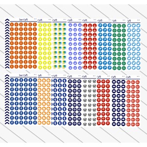 Social Media Stickers for Planner, Functional Planner Stickers ...