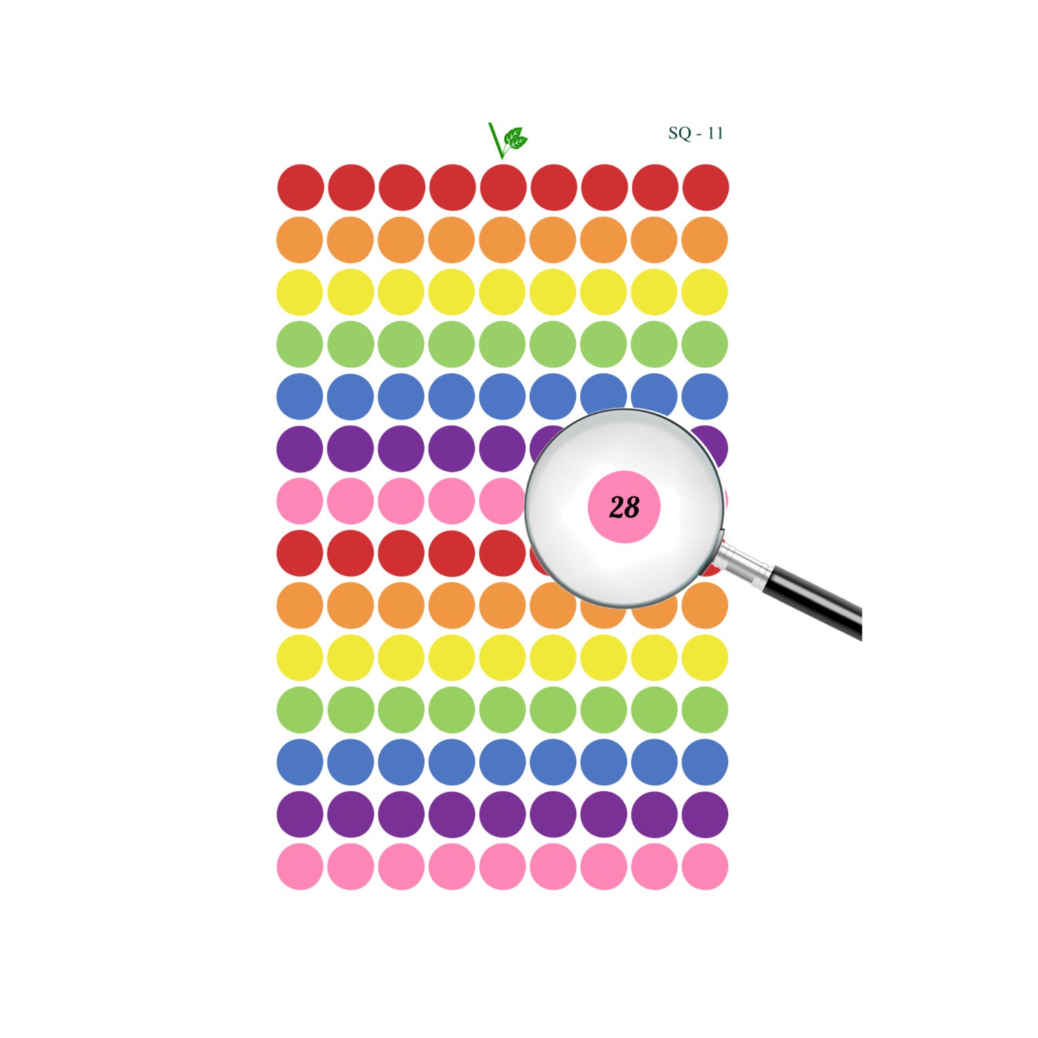 128 Rainbow Tiny Dots Round Stickers Planner Stickers Color | Etsy