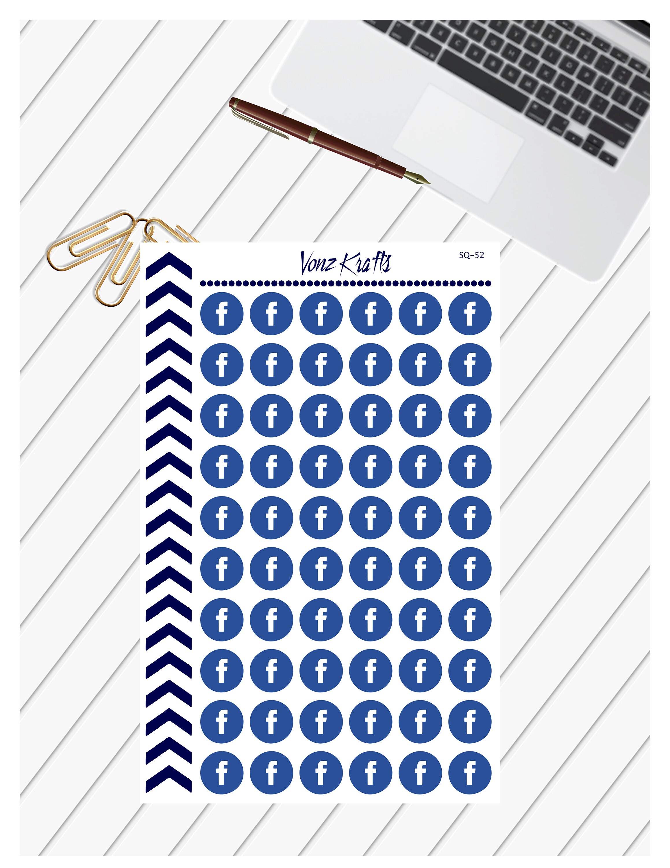 Facebook Social Media Sticker Facebook Planner Sticker - Etsy