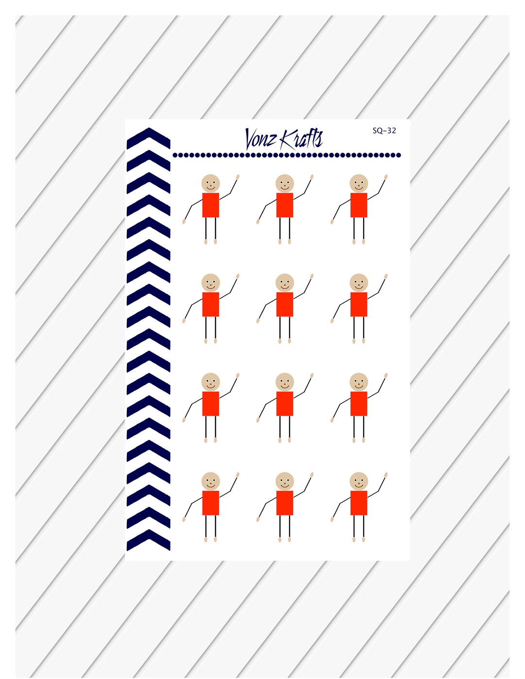 12 Stick Man Stickers for Planner, Stick Figure Man, Planner Decoration ...