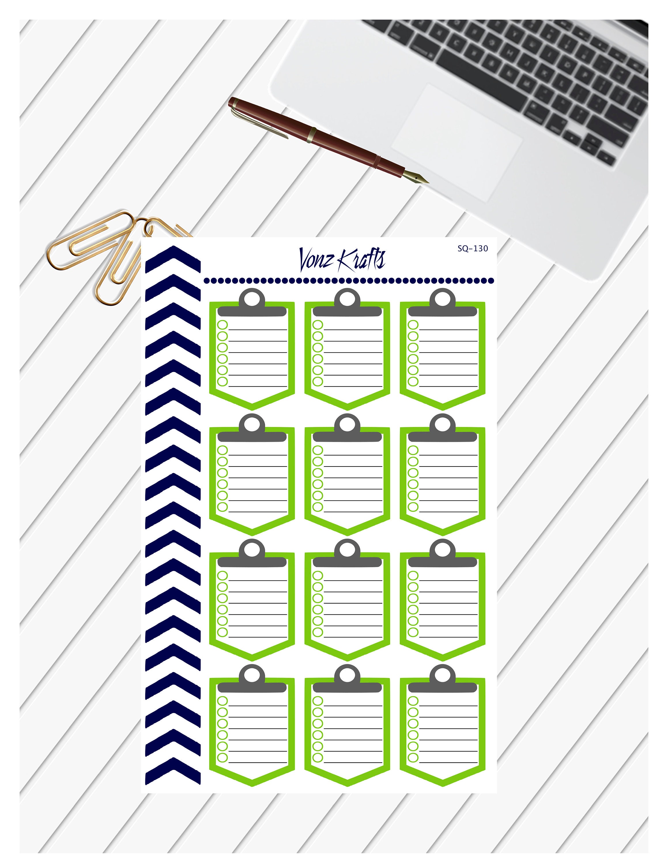 Clipboard Planner Stickers Chipboard Sticker Small Clipboard - Etsy