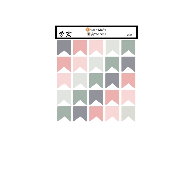 50 Mini Flag Stickers Functional Planner Stickers Bullet | Etsy