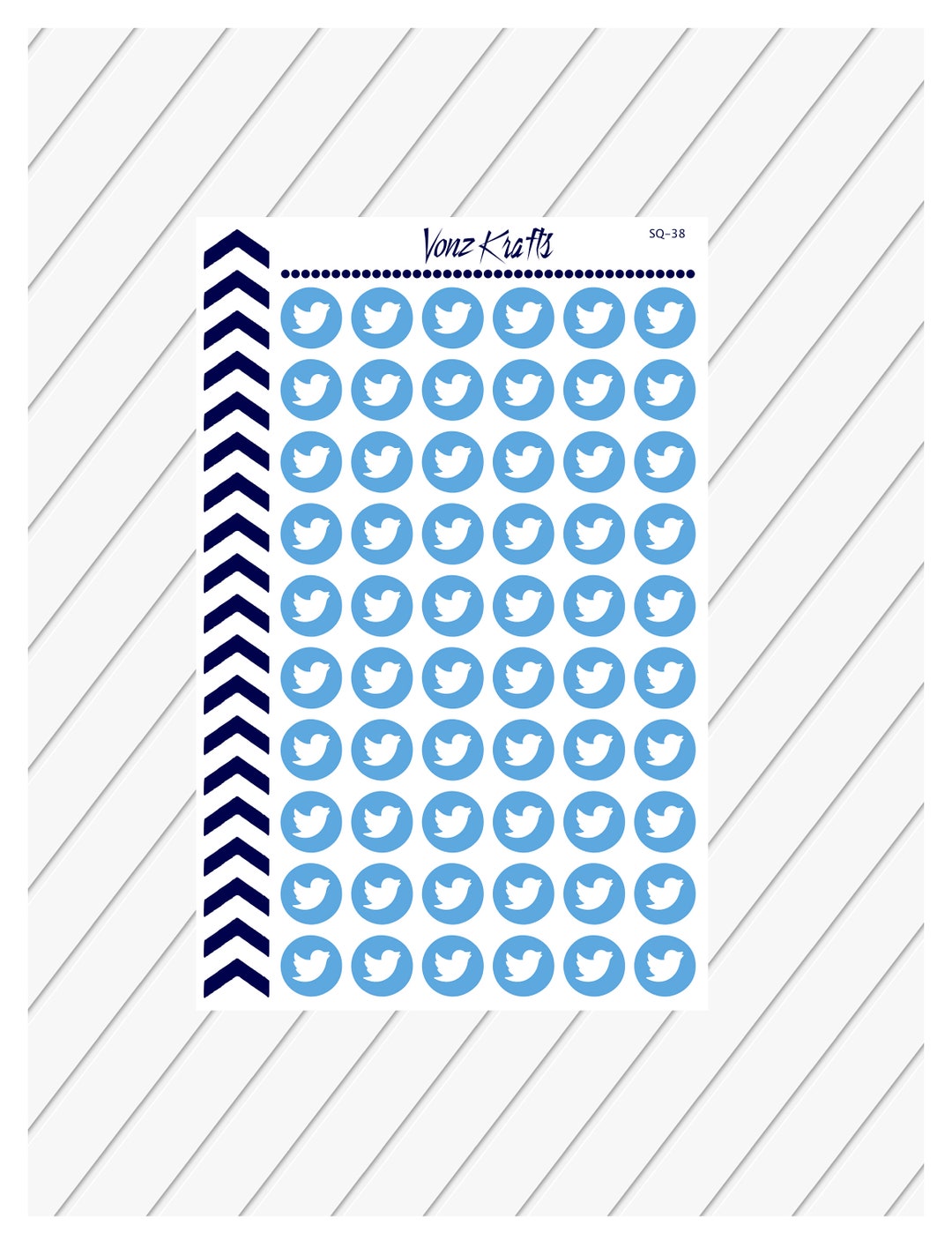 Twitter Social Media Stickers, Twitter Planner Stickers, Twitter ...