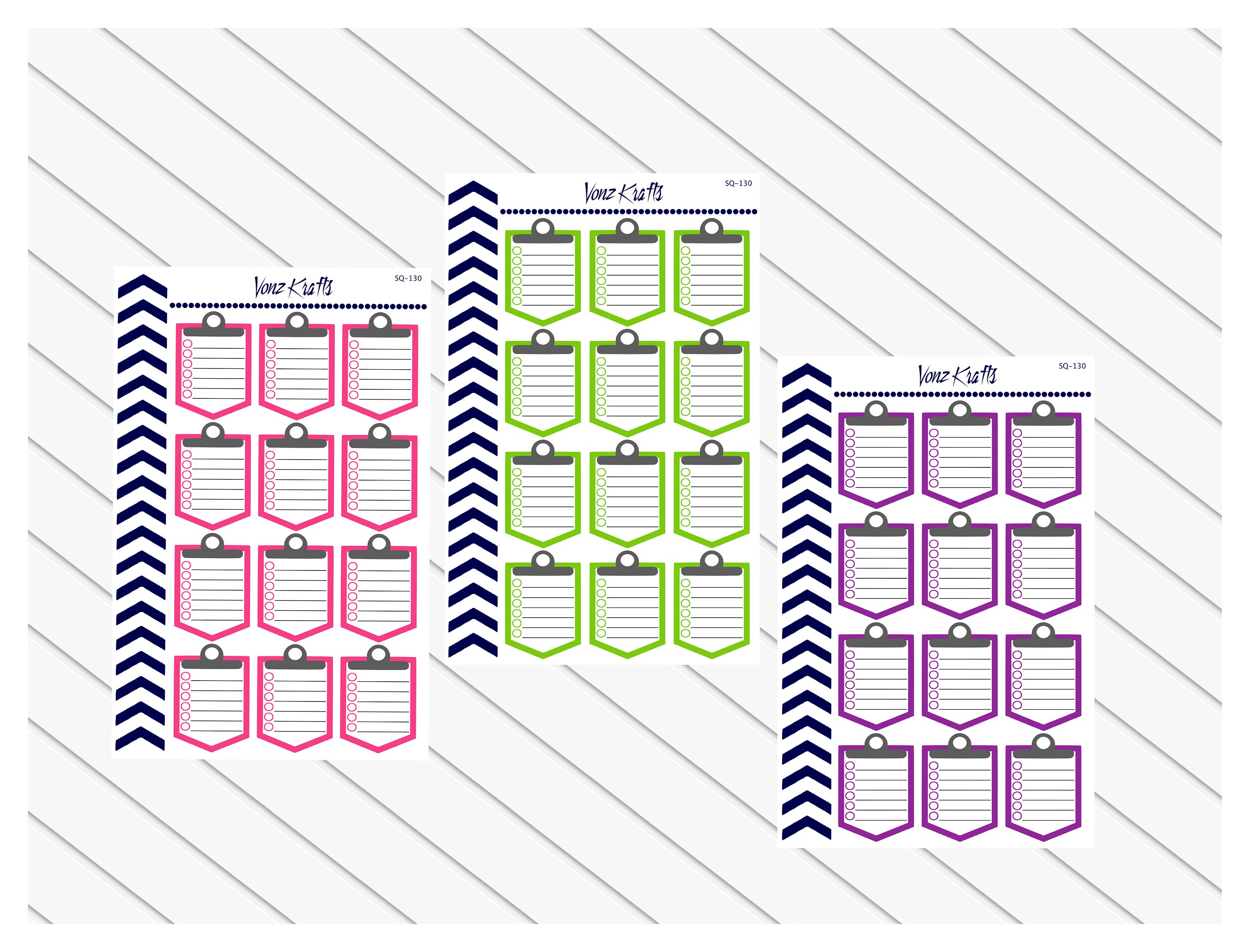 Clipboard Planner Stickers Chipboard Sticker Small Clipboard - Etsy
