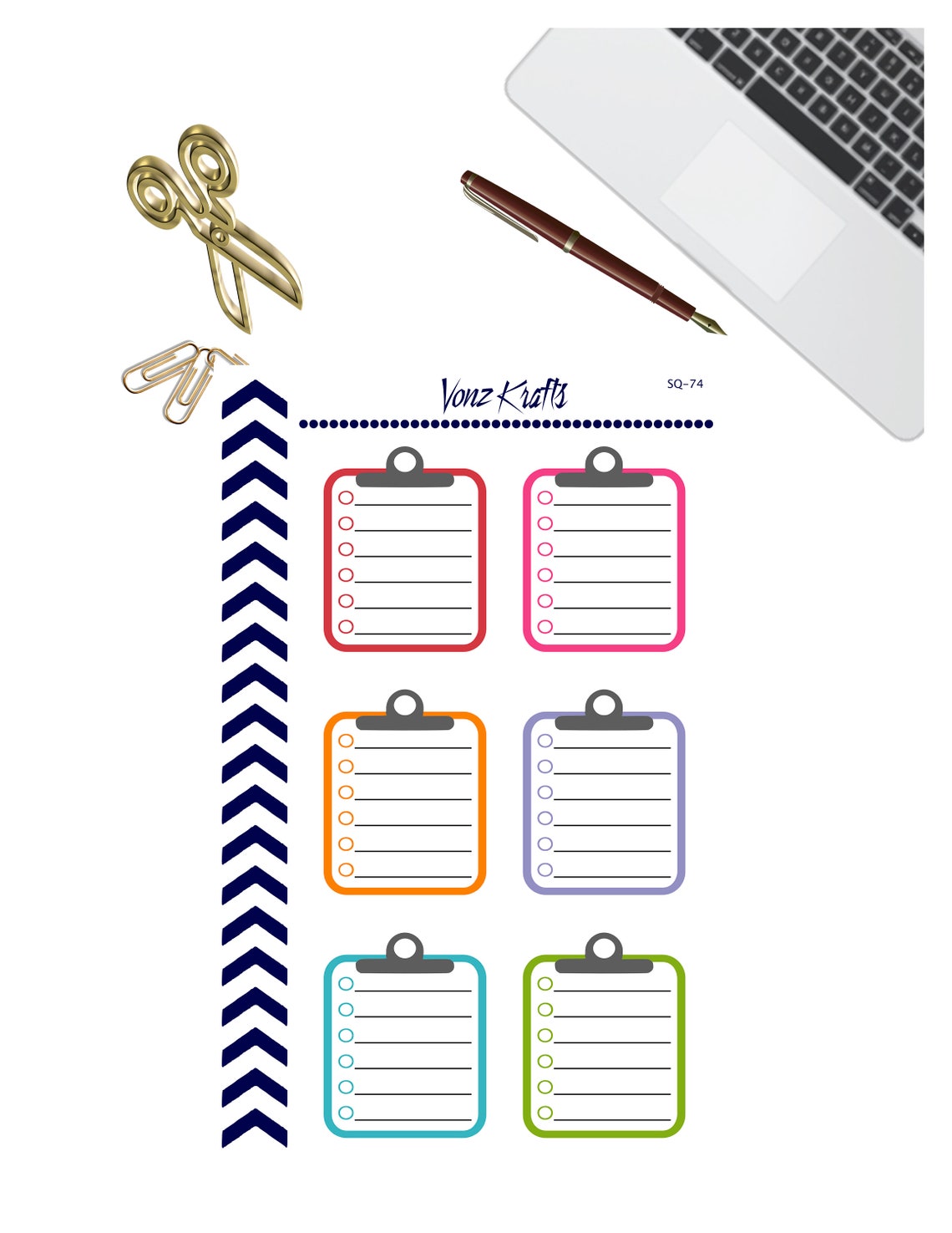 Clipboard Planner Stickers Chipboard Sticker Small Clipboard | Etsy