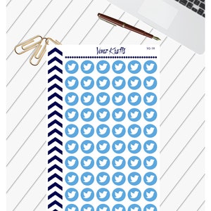 Twitter Social Media Stickers, Twitter Planner Stickers, Twitter ...