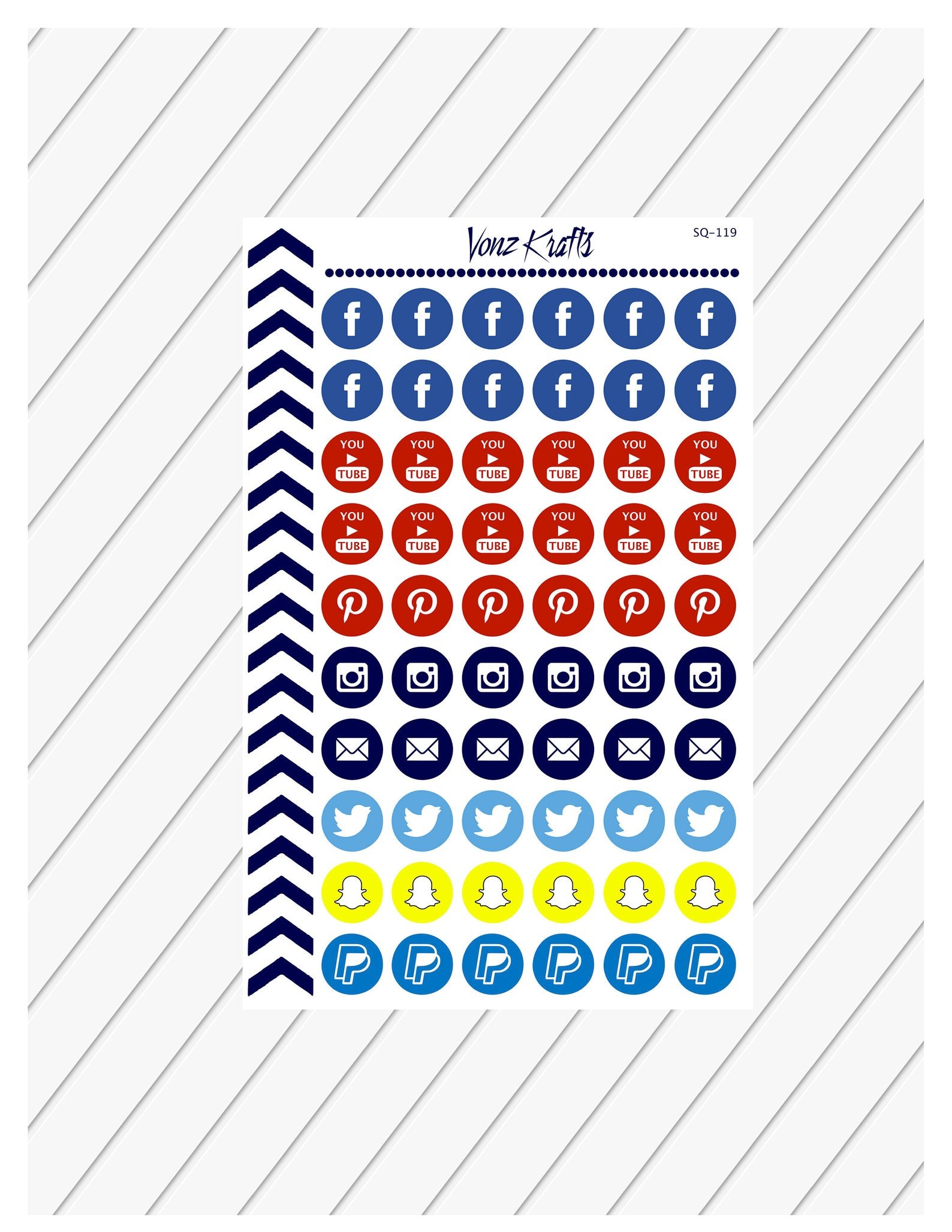 Social Media Stickers for Planner Functional Planner | Etsy