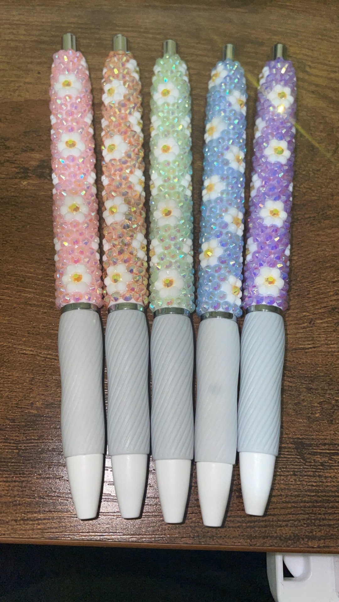 Floral Rhinestone Pens - Etsy