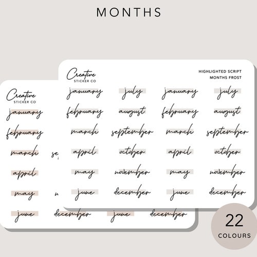 Weekday Highlighted Script Planner Stickers - Etsy Australia