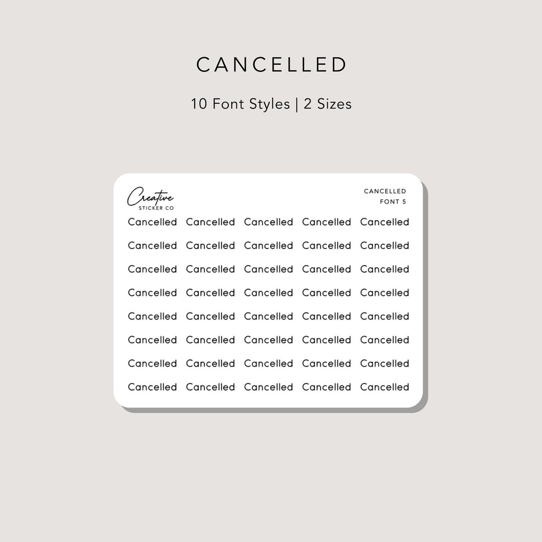 Cancelled Script Planner Sticker Sheet - Etsy