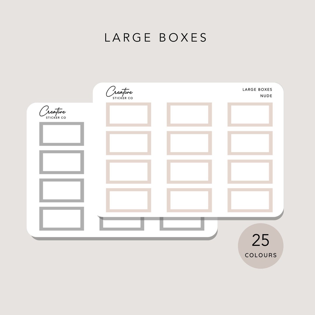 Large Box Planner Sticker Sheets - Etsy