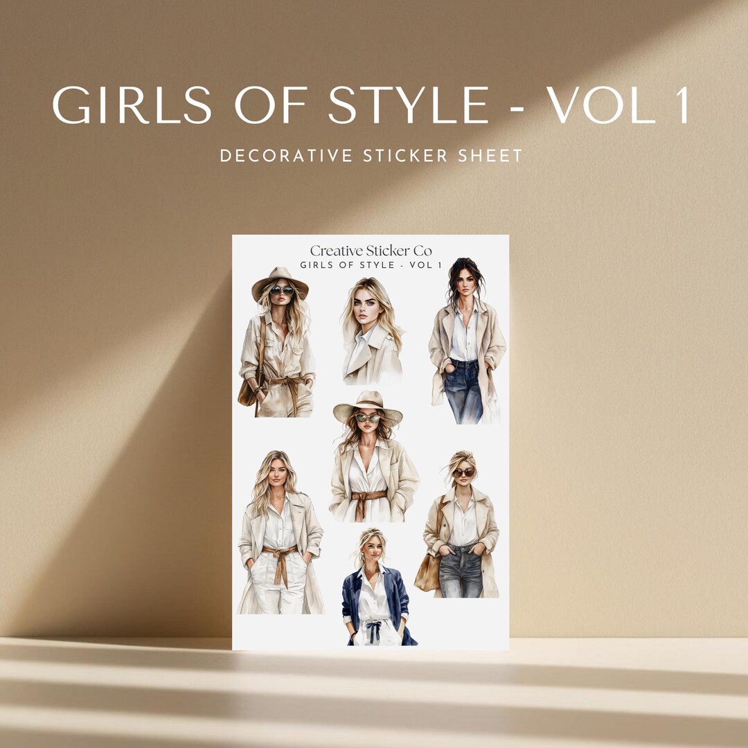 Girls of Style Vol 1 Stickers | Minimal Chic Fashion Stickers for ...