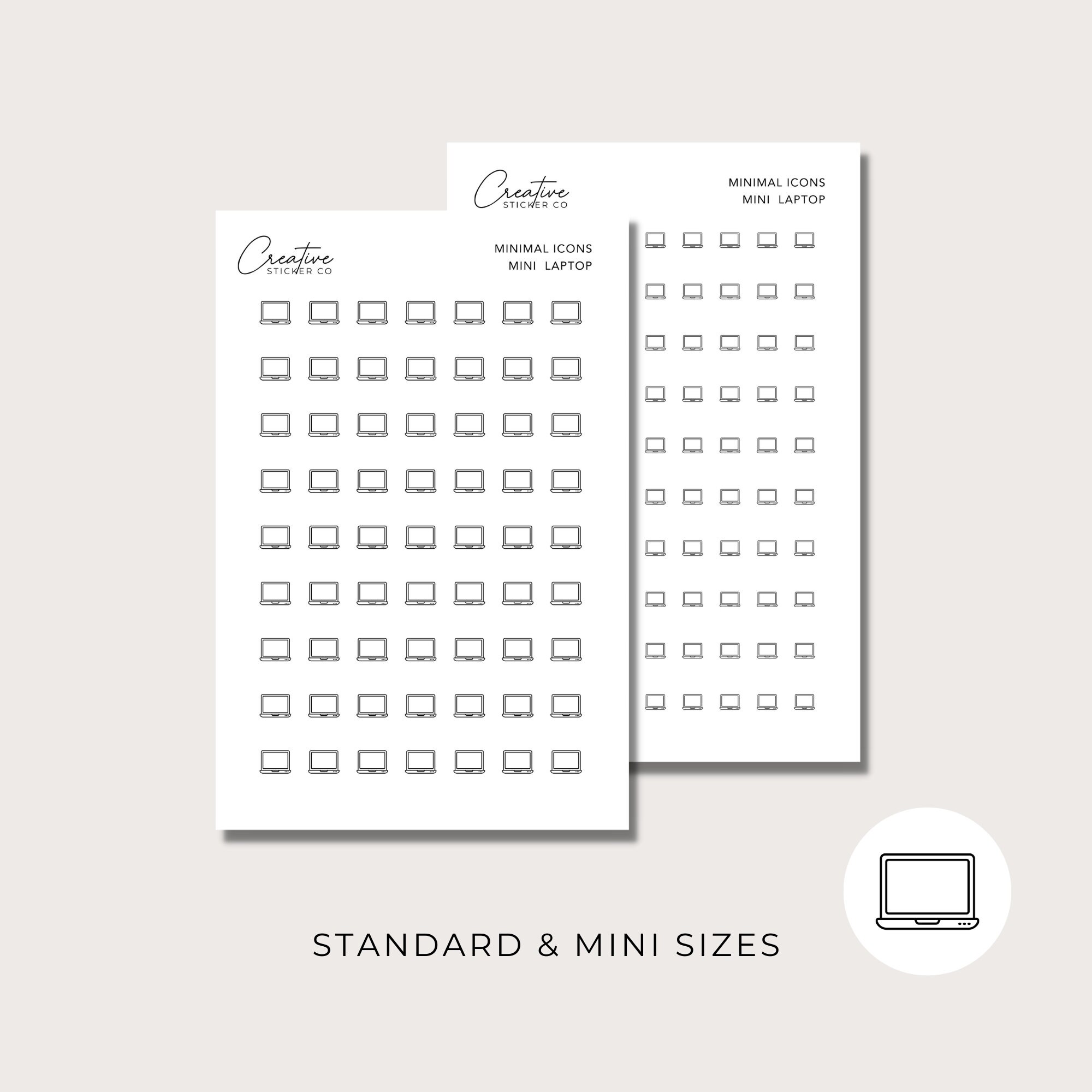 Laptop Mini Icon Planner Sticker Sheet - Etsy