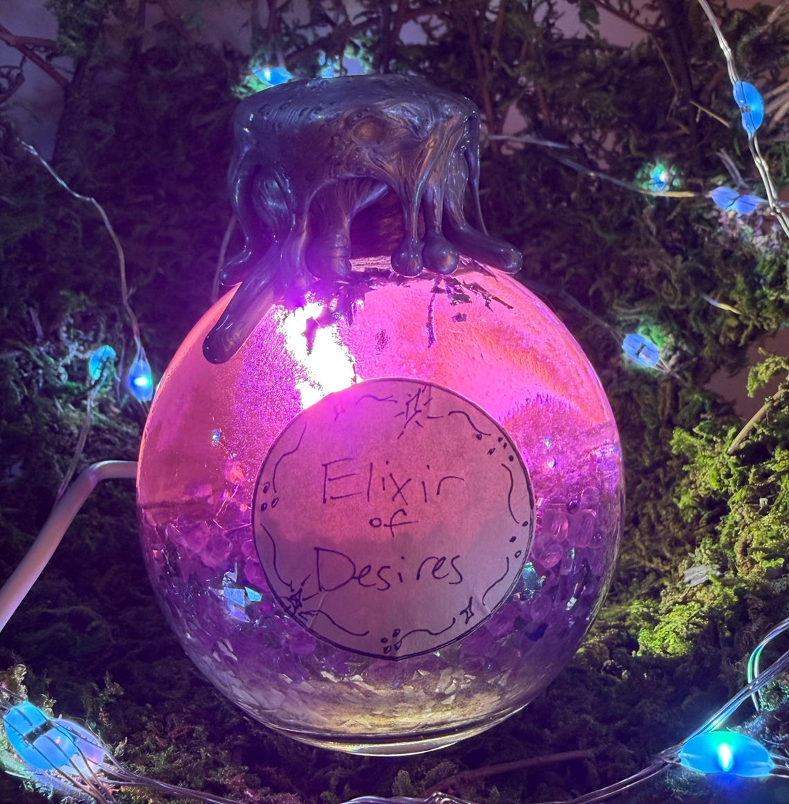 Elixir of Desires Potion Bottle - Fantasy Apothecary Bookshelf Decor - Etsy