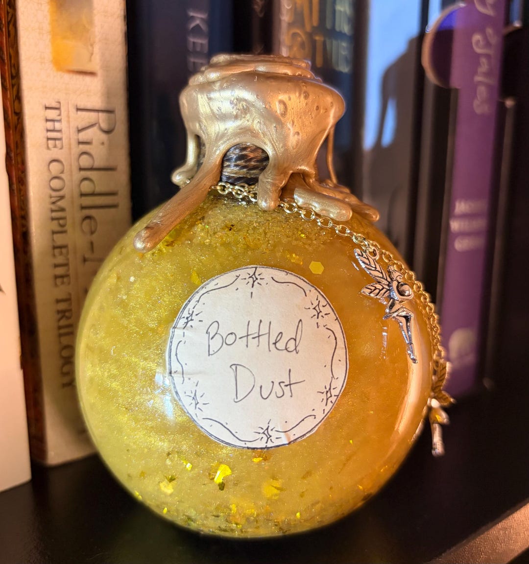 Bottled Dust Potion Bottle - Fantasy Apothecary Bookshelf Decor - Etsy