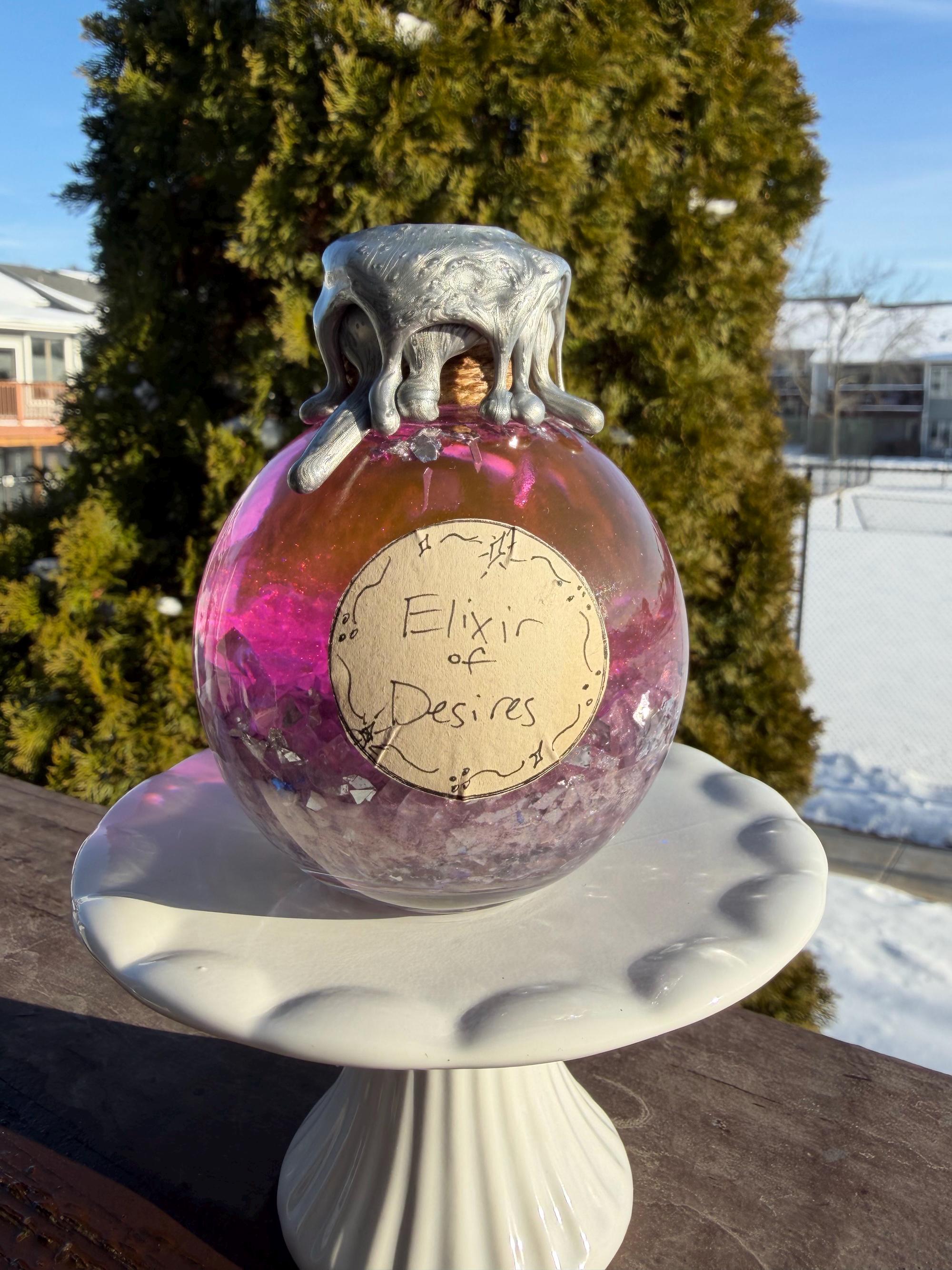 Elixir of Desires Potion Bottle - Fantasy Apothecary Bookshelf Decor - Etsy