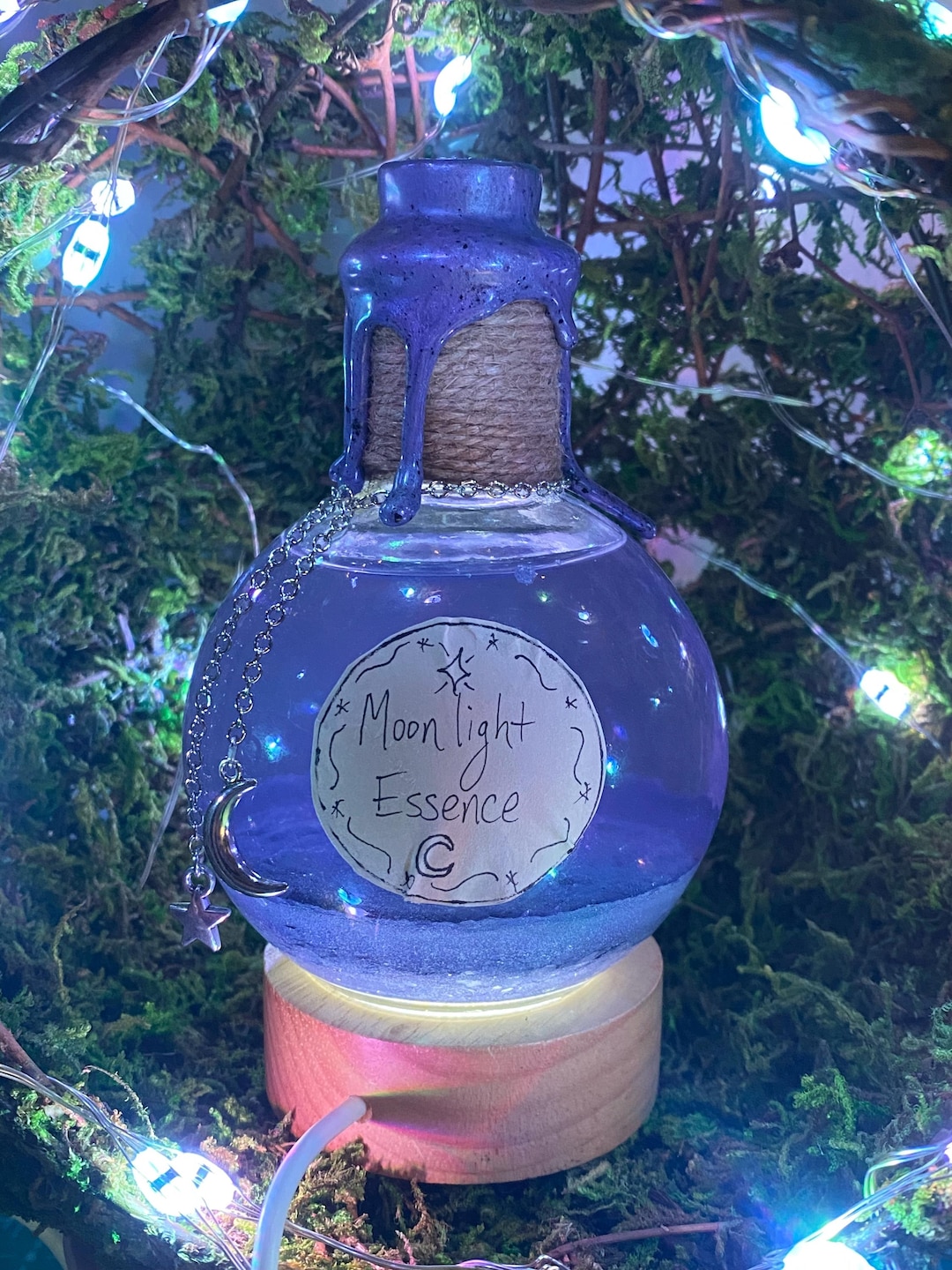 Moonlight Essence Potion Bottle - Bookshelf Decor, Charms, Medieval ...