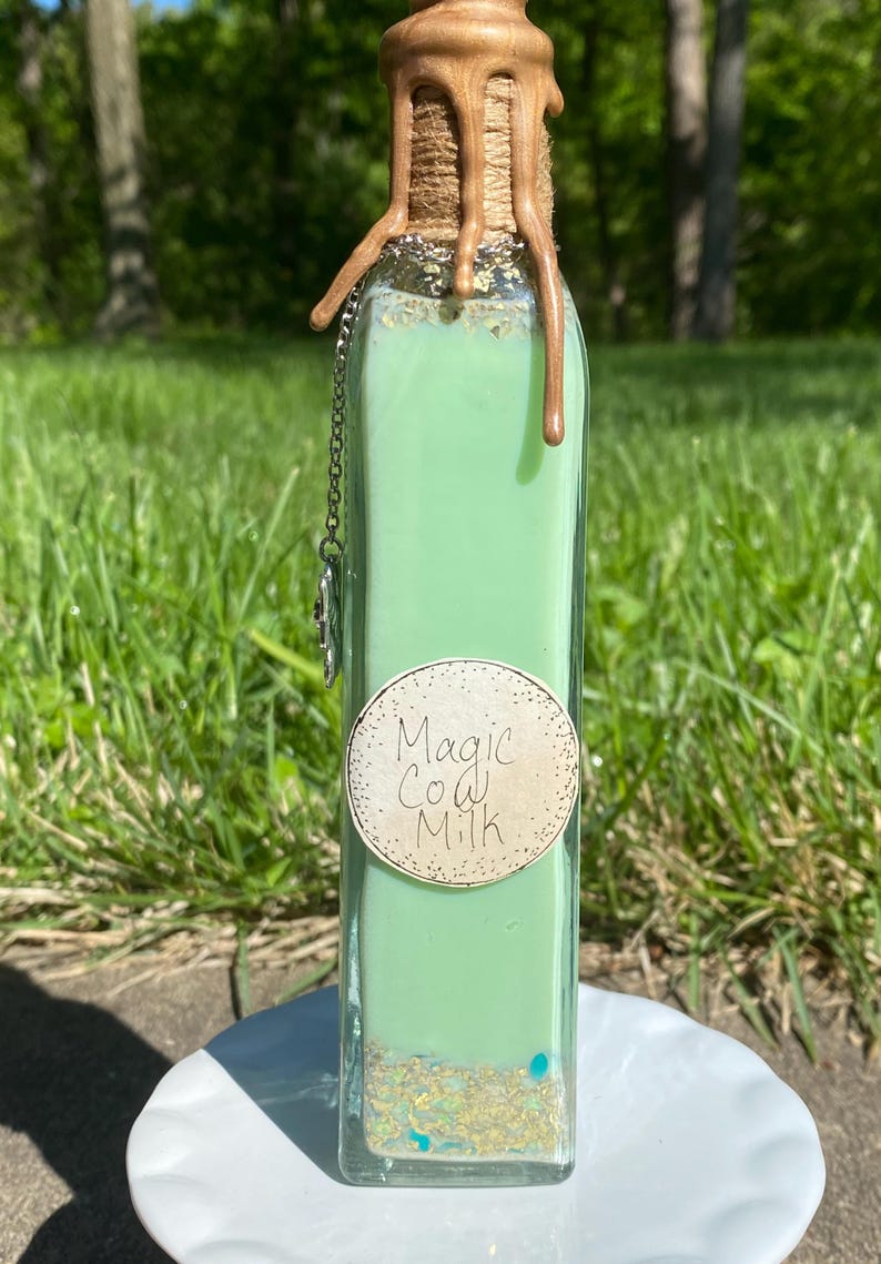 Magic Cow Milk Potion Bottle - Bookshelf Decor, Charm, Medieval Fantasy ...