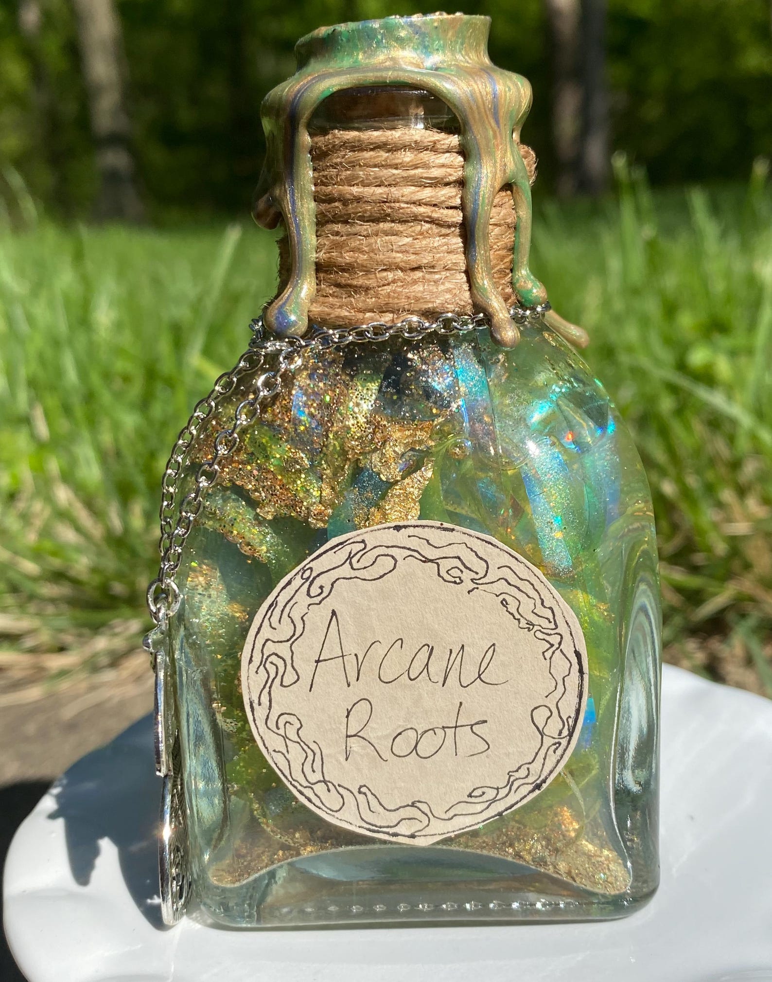 Arcane Roots Potion Bottle - Fantasy Apothecary Bookshelf Decor - Etsy