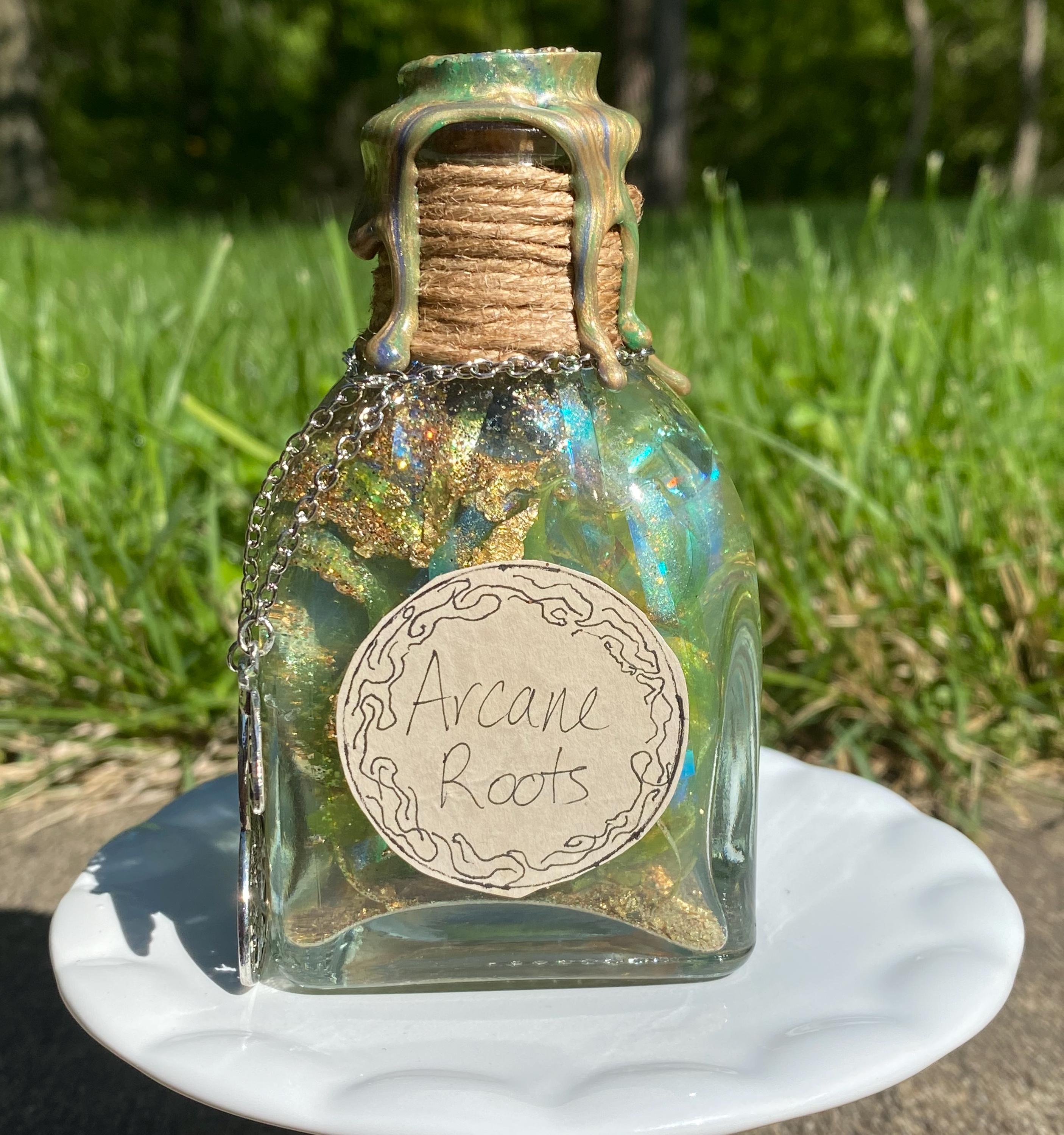 Arcane Roots Potion Bottle - Fantasy Apothecary Bookshelf Decor - Etsy