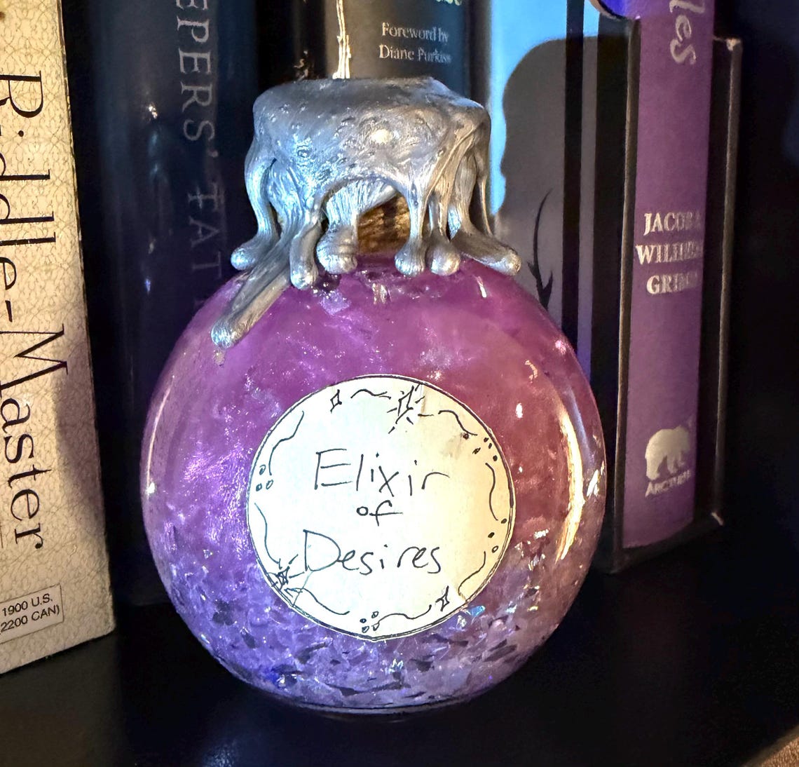 Elixir of Desires Potion Bottle - Fantasy Apothecary Bookshelf Decor - Etsy