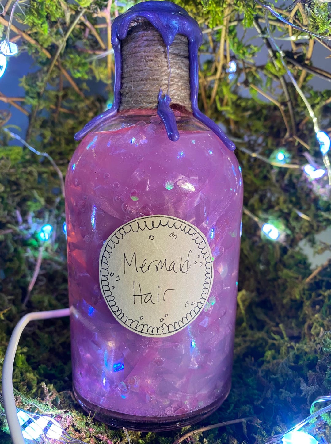 Mermaid Hair Potion Bottle - Bookshelf Decor, Charms, Medieval Fantasy ...