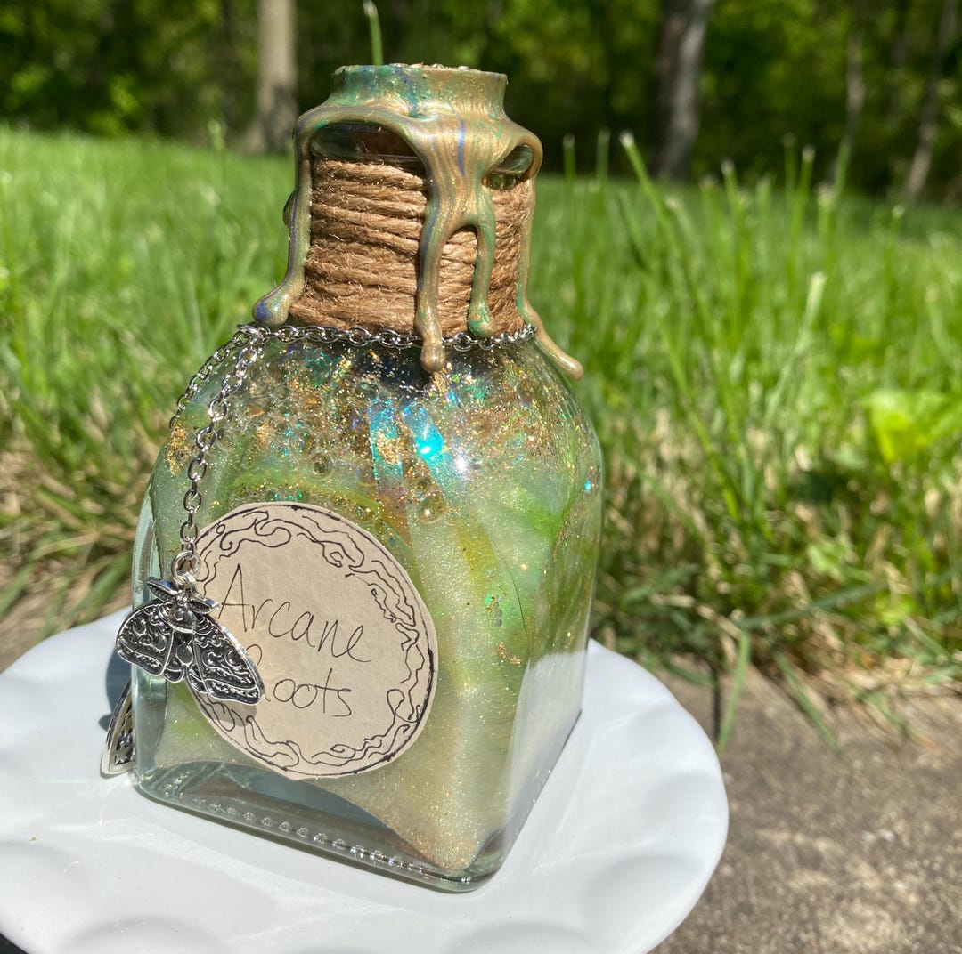 Arcane Roots Potion Bottle - Fantasy Apothecary Bookshelf Decor - Etsy