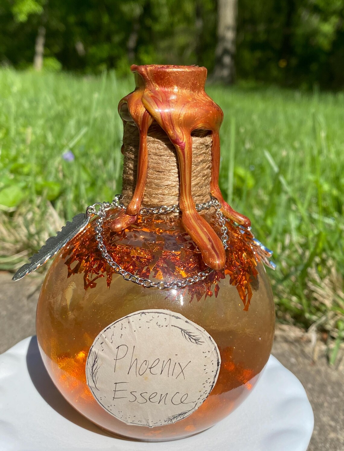 Phoenix Essence Potion Bottle - Fantasy Apothecary Bookshelf Decor - Etsy