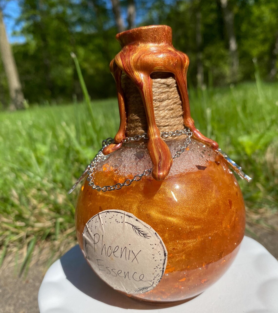 Phoenix Essence Potion Bottle - Fantasy Apothecary Bookshelf Decor - Etsy
