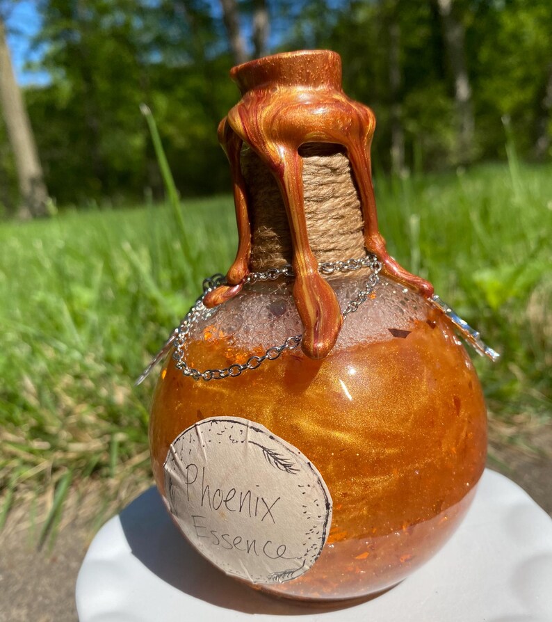 Phoenix Essence Potion Bottle - Fantasy Apothecary Bookshelf Decor - Etsy
