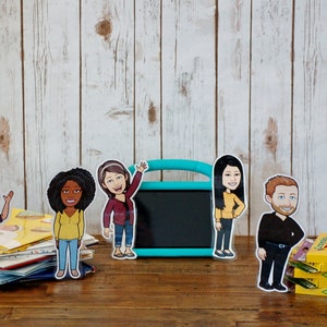 Flat Teacher Cutouts: Bitmoji Printout Student Gift Distance - Etsy