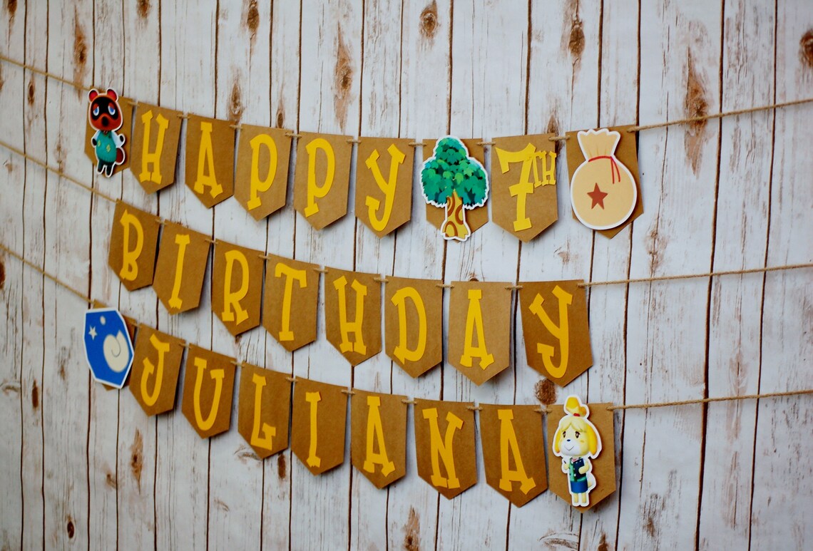 Animal Crossing Birthday Banner: Personalized ACNH Birthday | Etsy
