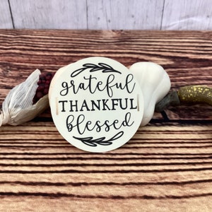 12 Place Cards Set Thankful, Blessed Friendsgiving Decor, Round ...