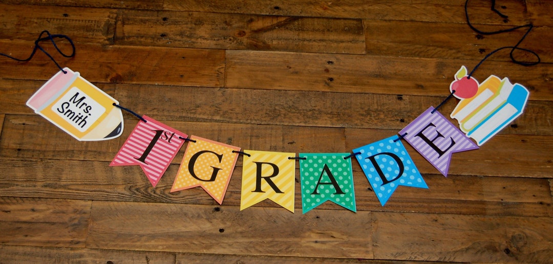 Teacher Name and Grade Banner: Customize It With Your Grade, Class Name ...