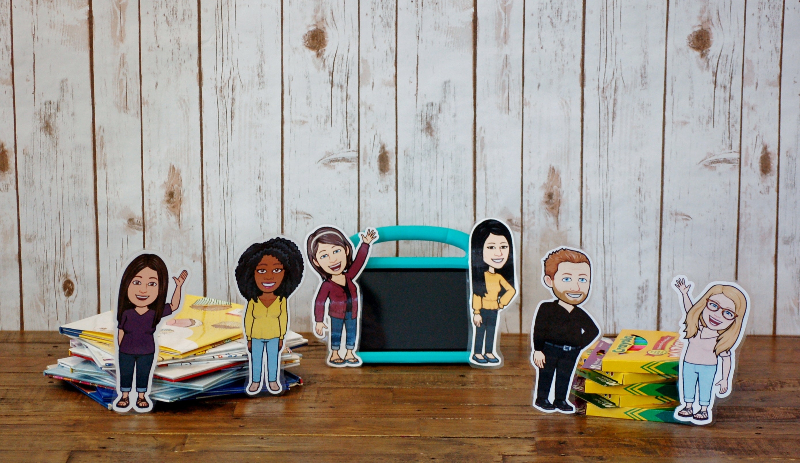 Flat Teacher Cutouts: Bitmoji Printout Student Gift Distance - Etsy