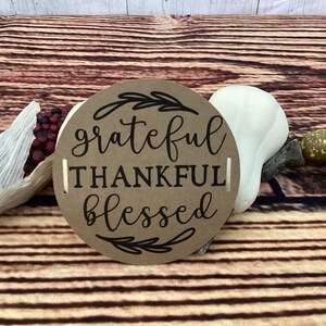 12 Place Cards Set Thankful, Blessed Friendsgiving Decor, Round ...