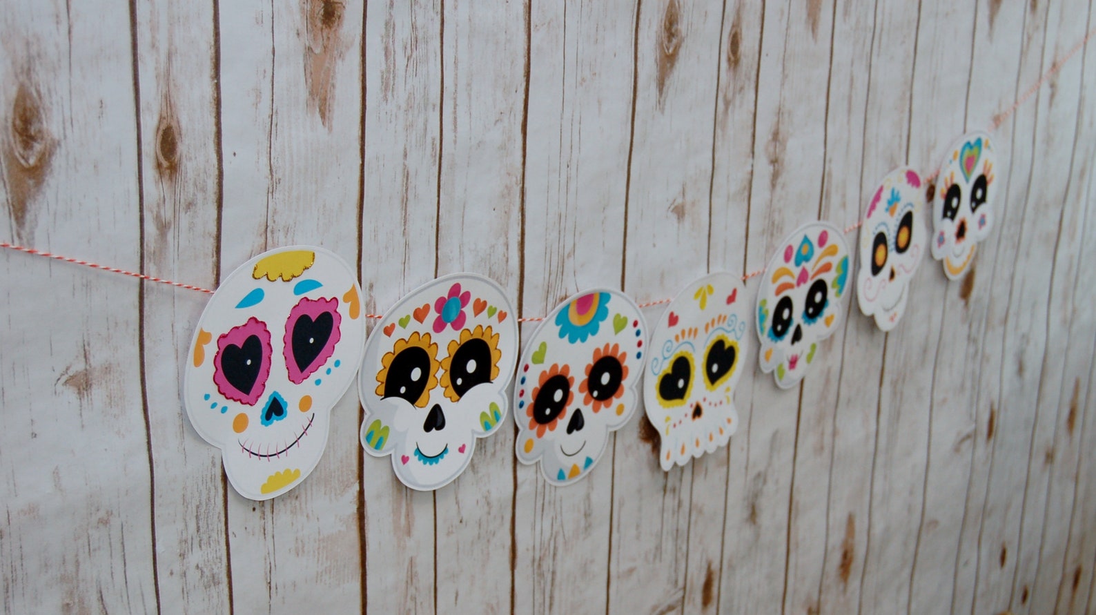 Sugar Skull Decorative Banner: Skeleton Birthday Theme - Etsy