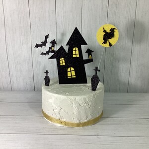 Haunted House Cake Topper: Spooky House, Witch, Full Moon, Custom Cake ...