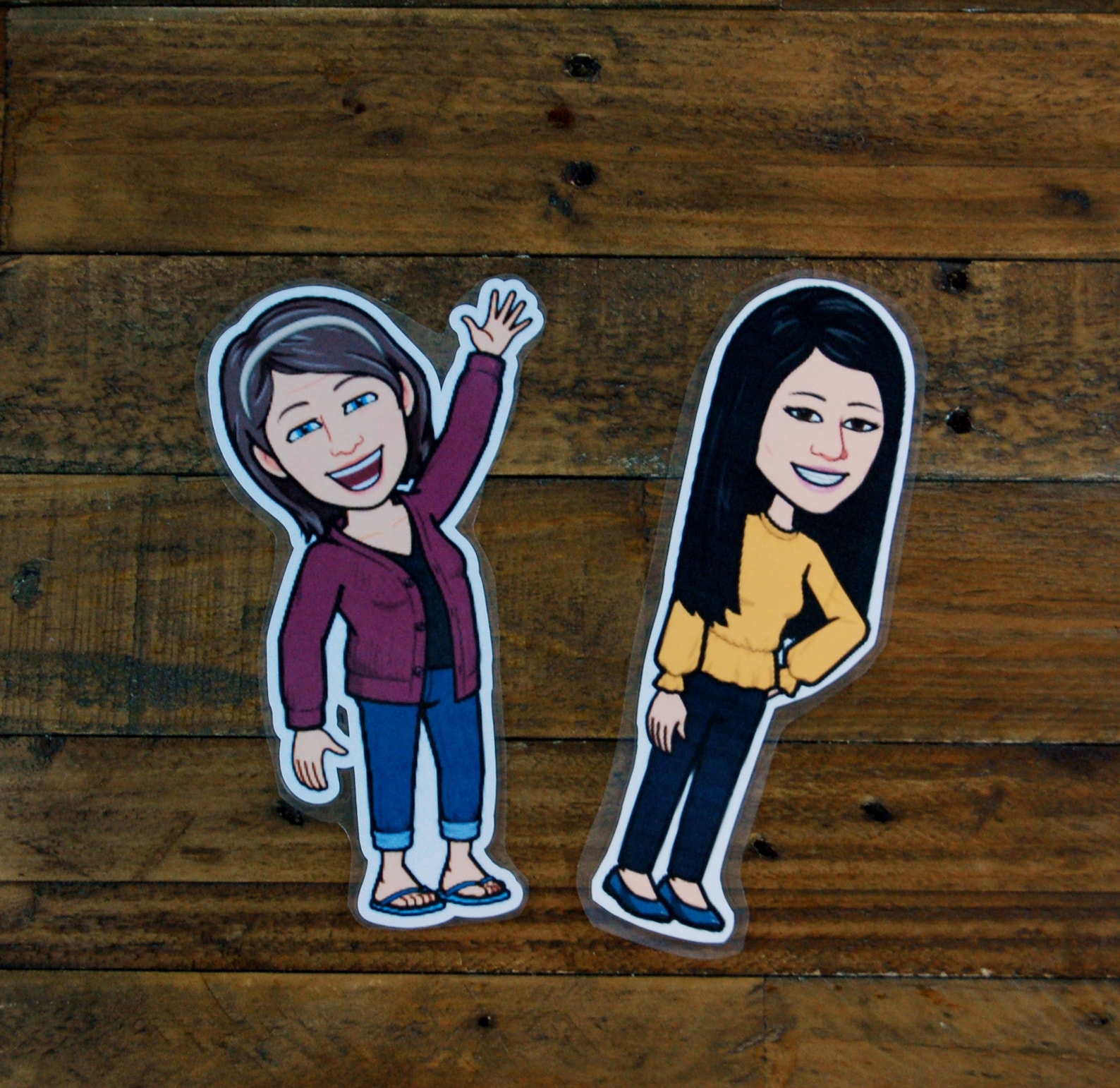 Flat Teacher Cutouts: Bitmoji Printout Student Gift Distance - Etsy