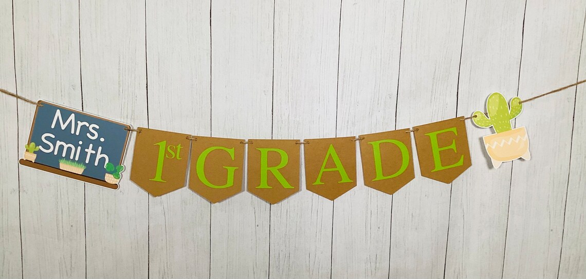 Teacher Name and Grade Banner: Customize It With Your Grade - Etsy