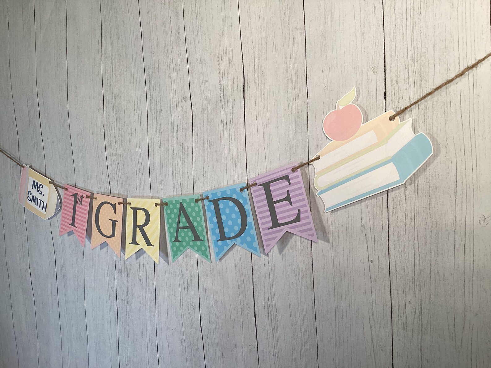 Pastel Teacher Name and Grade Banner: Customize It With Your - Etsy