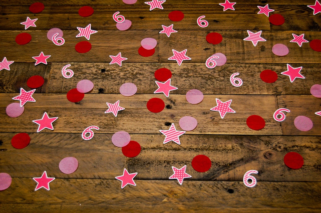 Birthday Girl Age Confetti: Personalized American Party Décor, Pink and ...